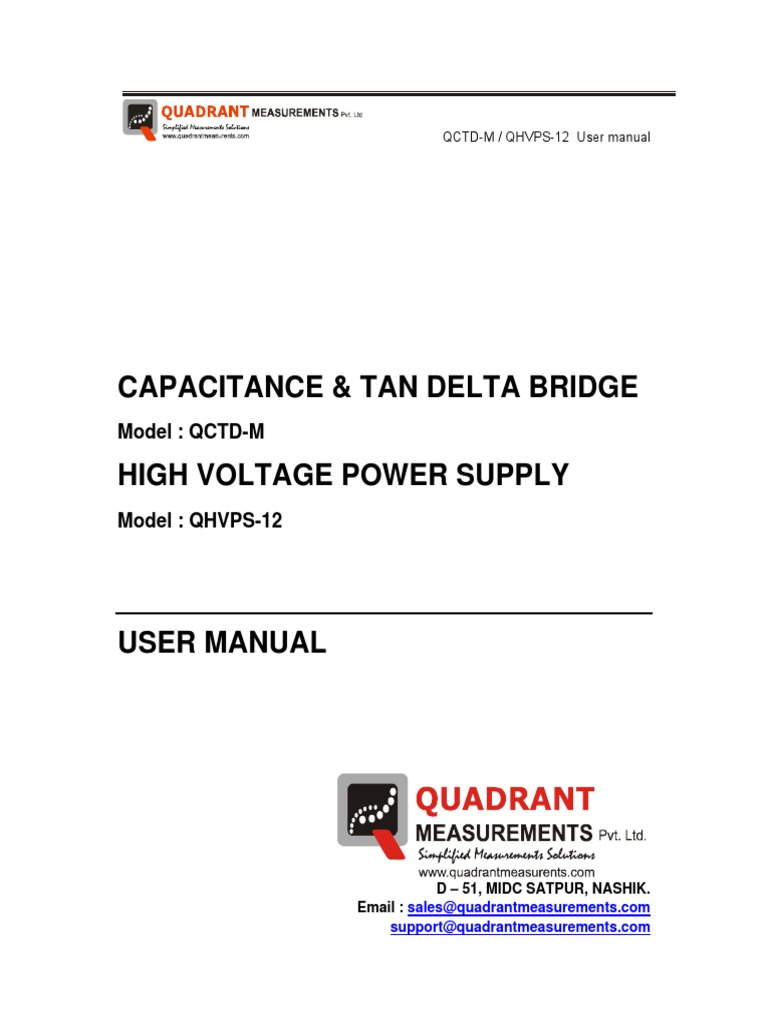 Manual QCTD-M With High Voltage Power Supply New | PDF | Capacitor | Switch