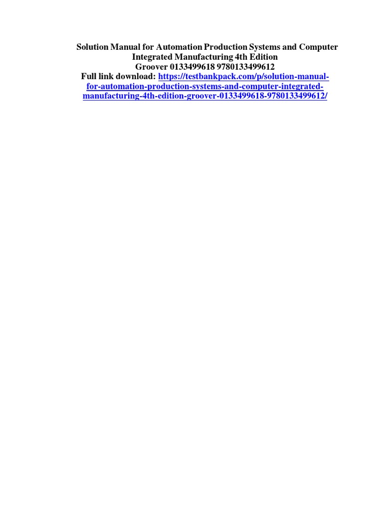 Automation Production Systems and Computer Integrated Manufacturing 4th ...
