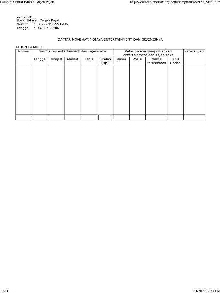 Lampiran Surat Edaran Dirjen Pajak | PDF Lampiran Surat Edaran Dirjen Pajak | PDF