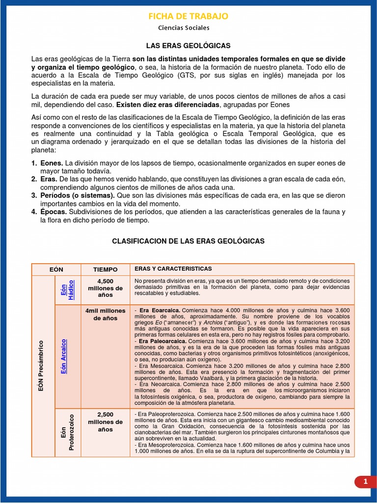 Las Eras Geológicas de la Tierra | PDF | Cretáceo | Ciencias de la Tierra