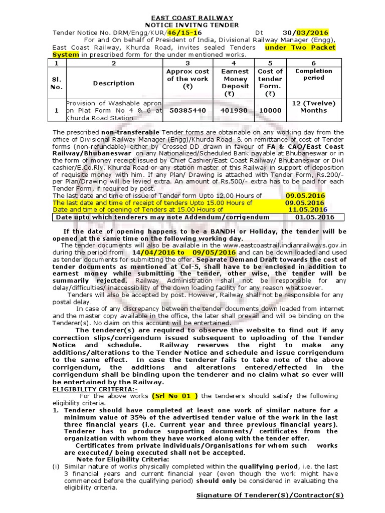 Tender Brief | PDF | Taxes | Banks