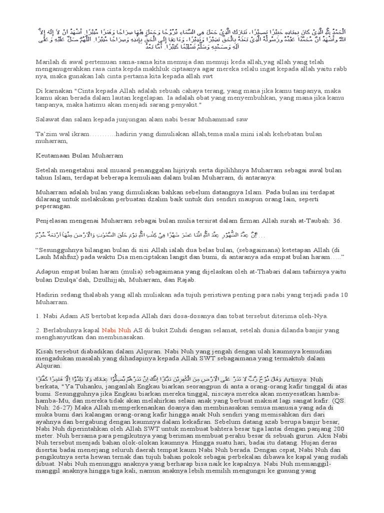 Pidato Muharram | PDF