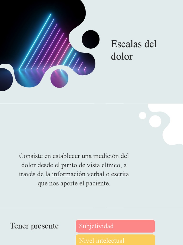 Escalas Del Dolor Pdf Dolor Medicina Clinica