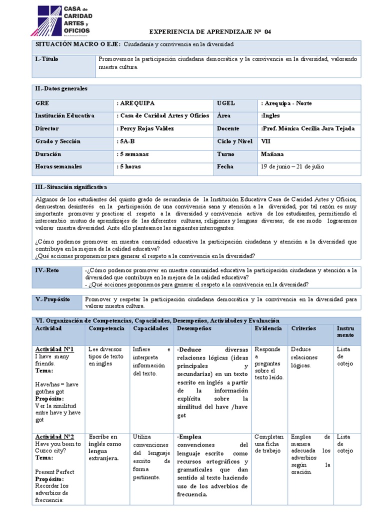 Eda 4 5ab 2023 Monica Jara | PDF | Aprendizaje | Lingüística