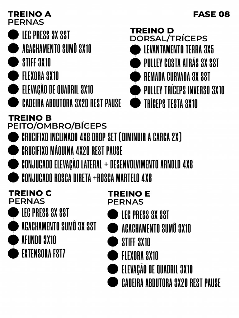 Planilha de Treino 5X Semana ACADEMIA - INTERMEDIÁRIO | PDF