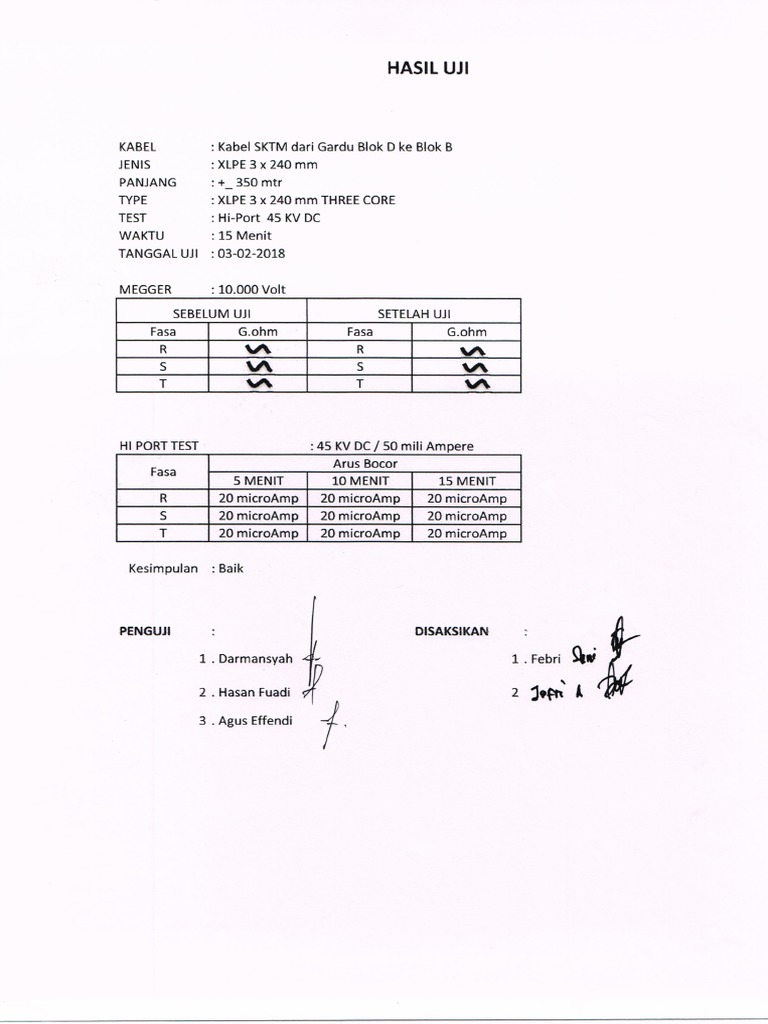 Form Hasil Uji Test Merger | PDF