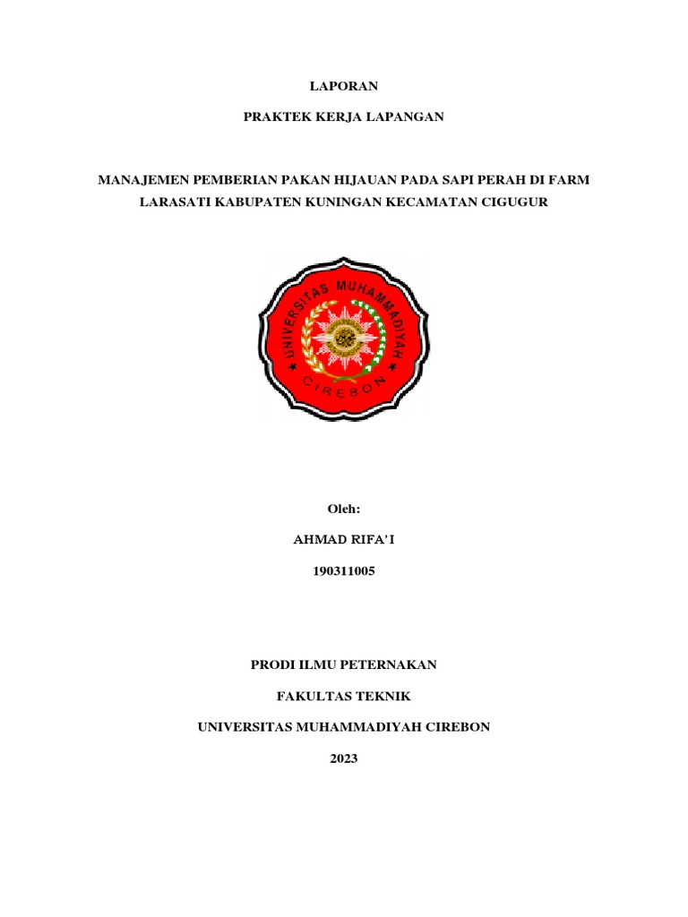 Manajemen Pakan Hijauan Sapi Perah | PDF