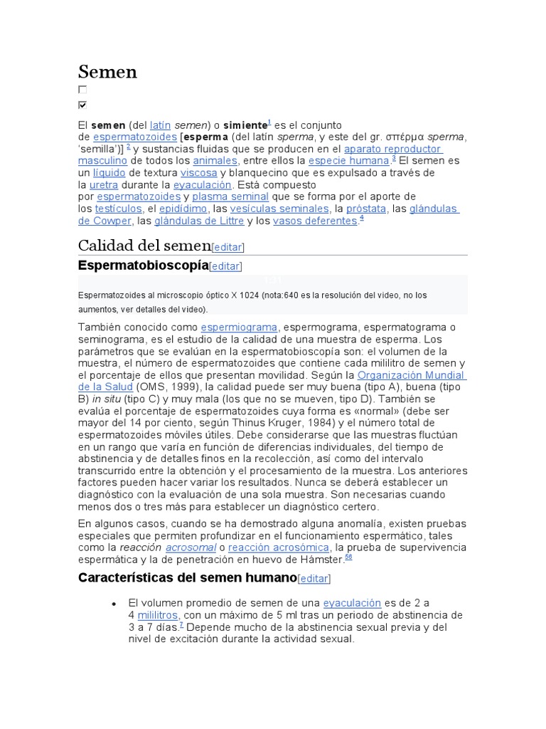 Semen Examen | PDF | Semen | Sistema reproductivo