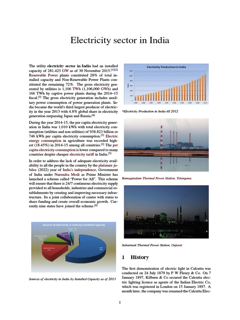 Electricity Sector in India | PDF | Solar Power | Coal