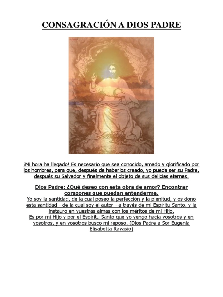 Dios Padre Consagracion 1 PDF | PDF | Amor | María, madre de Jesús