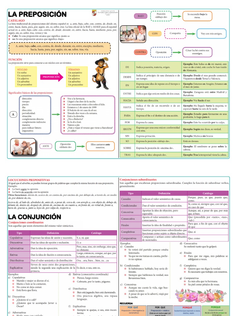 Gramática 5° - Semana 17 - Preposición y Conjunción - Separata ...