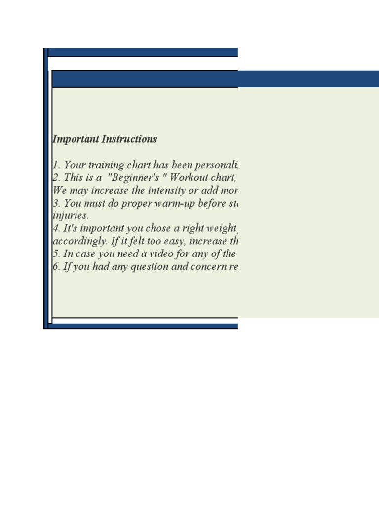 Beginner's Workout Plan & Log | PDF | Strength Training | Physical Exercise