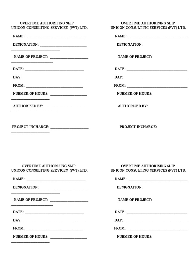 Over Time Slip Format | PDF