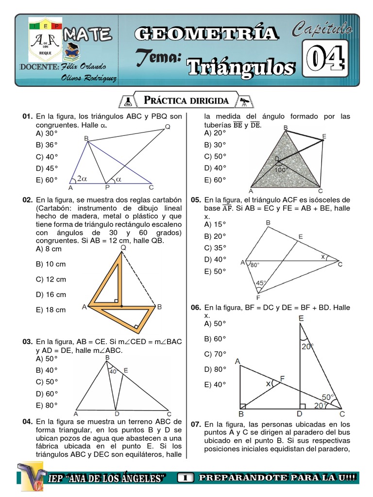 04 Triángulos | PDF | Triángulo | Geometria clasica