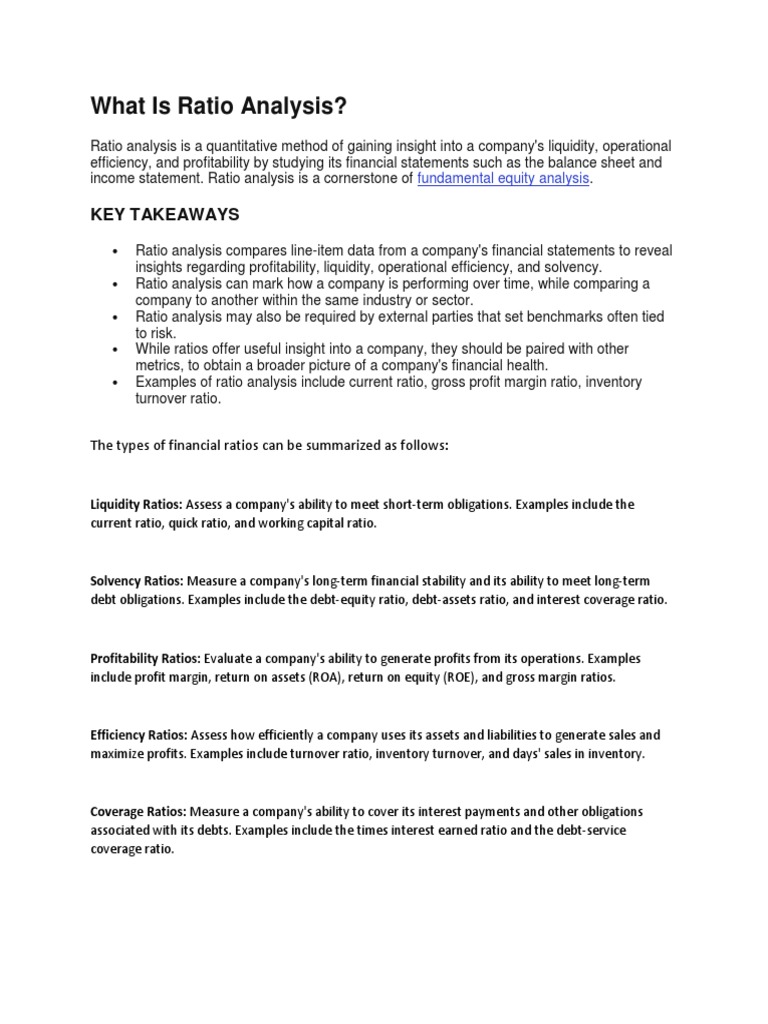 Ratio Analysis | PDF | Financial Ratio | Revenue
