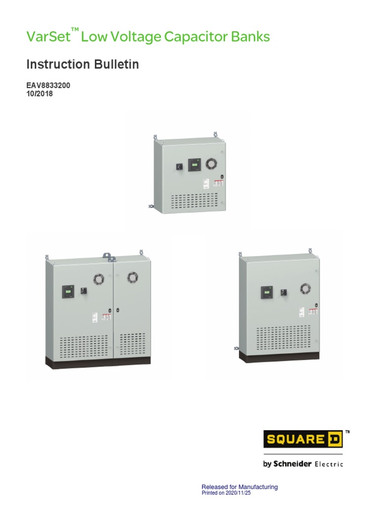 VarSet LV Capacitor Banks User Guide EAV8833200 | PDF | Capacitor ...