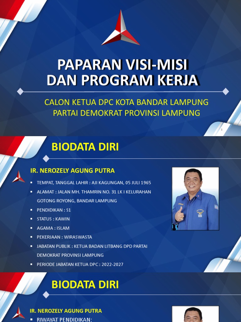 Paparan Visi Misi Dan Program Kerja Calon Ketua DPC | PDF Paparan Visi Misi Dan Program Kerja Calon Ketua DPC | PDF