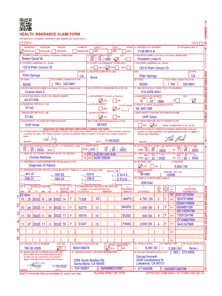 CMS 1500 - 2012 - 0001 | PDF | Health Care | Social Programs