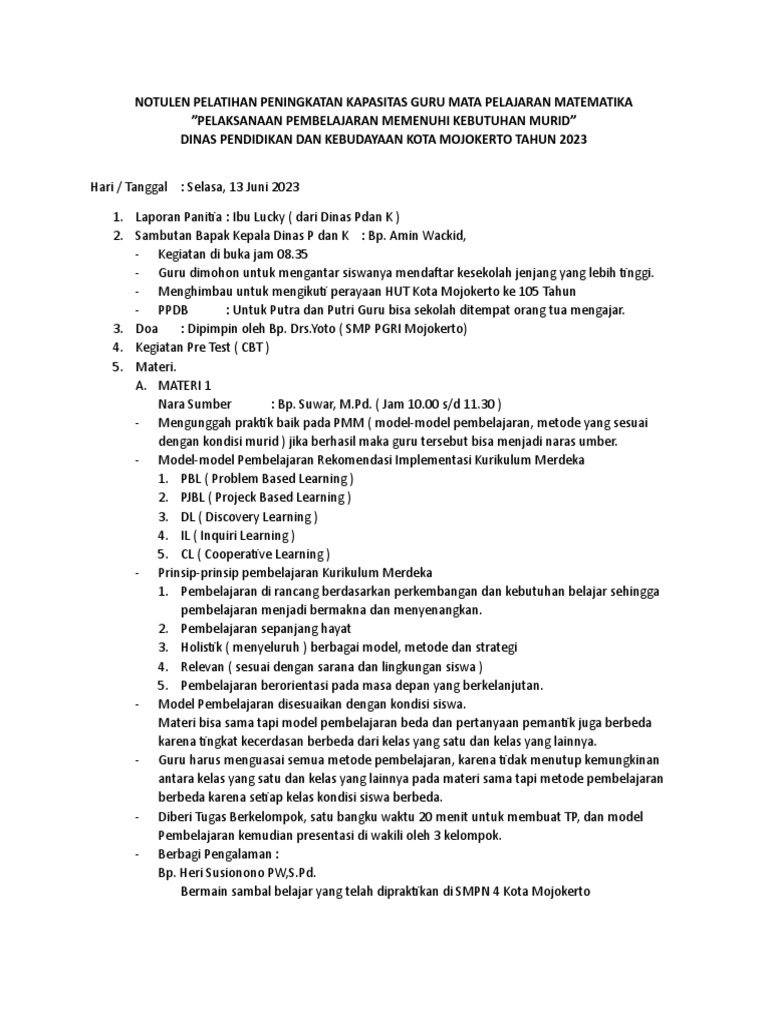 Notulen Workshop | PDF