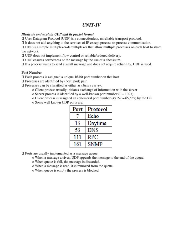 UNIT IV-Transport Layer | PDF | Transmission Control Protocol | Port (Computer Networking)