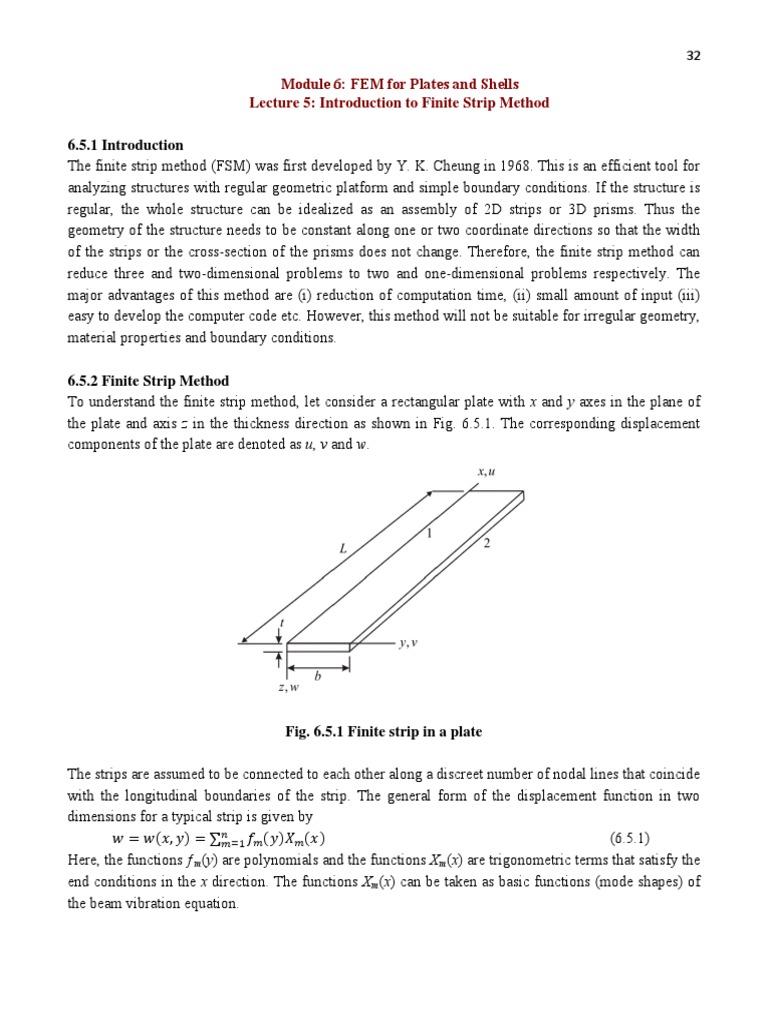 Module 6: FEM For Plates and Shells Lecture 5: Introduction To Finite ...