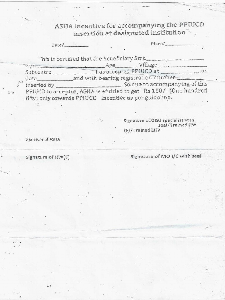 Asha PPIUID FORM_0001 | PDF