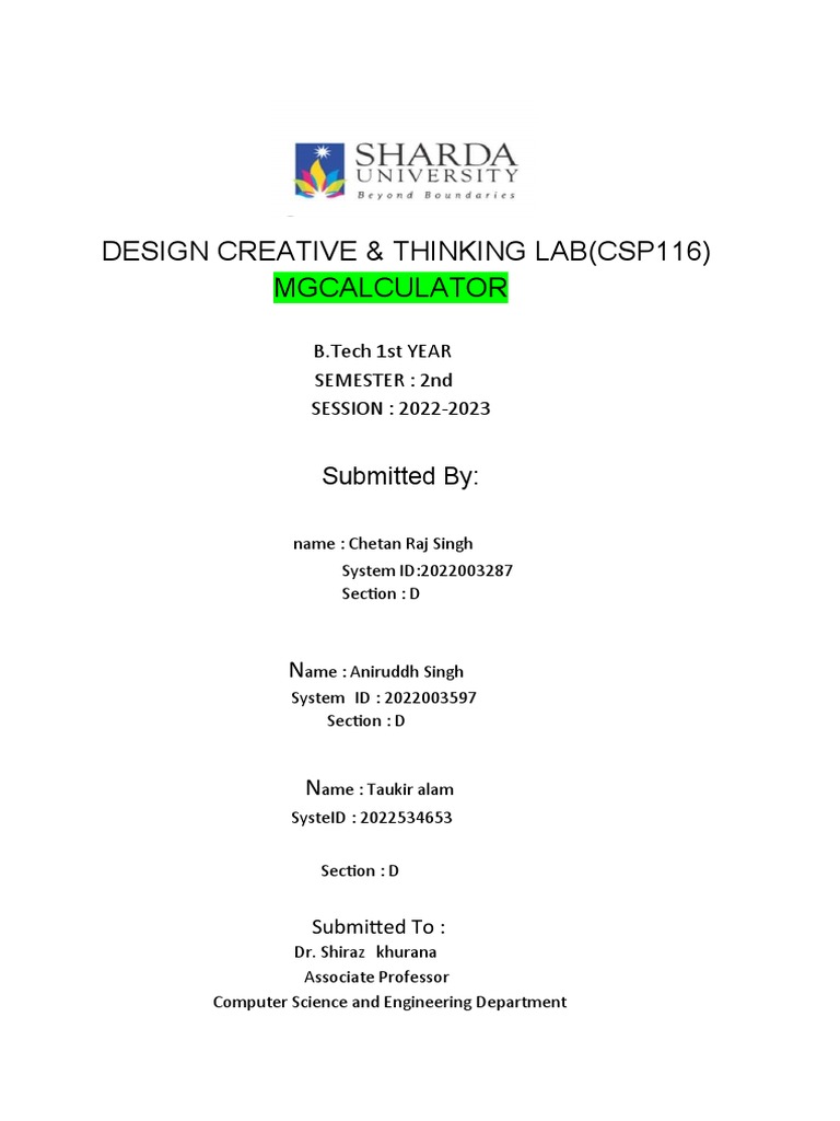 csp116 Final Report by Chetan Raj | PDF | Trigonometric Functions | Logarithm