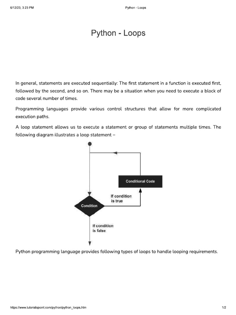 Python Loop | PDF Python Loop | PDF