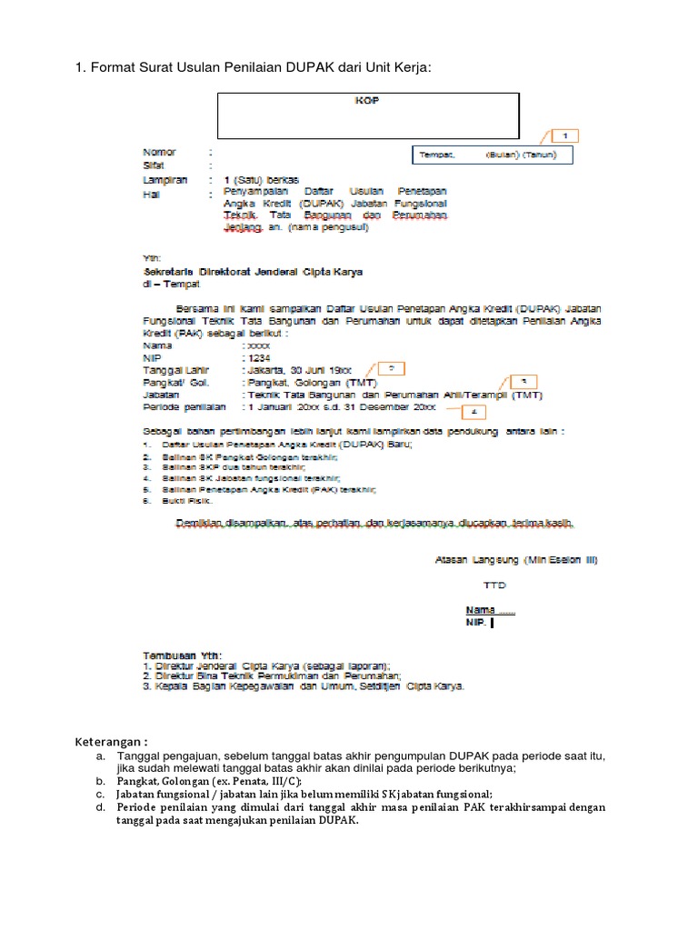Contoh Surat Usulan DUPAK | PDF