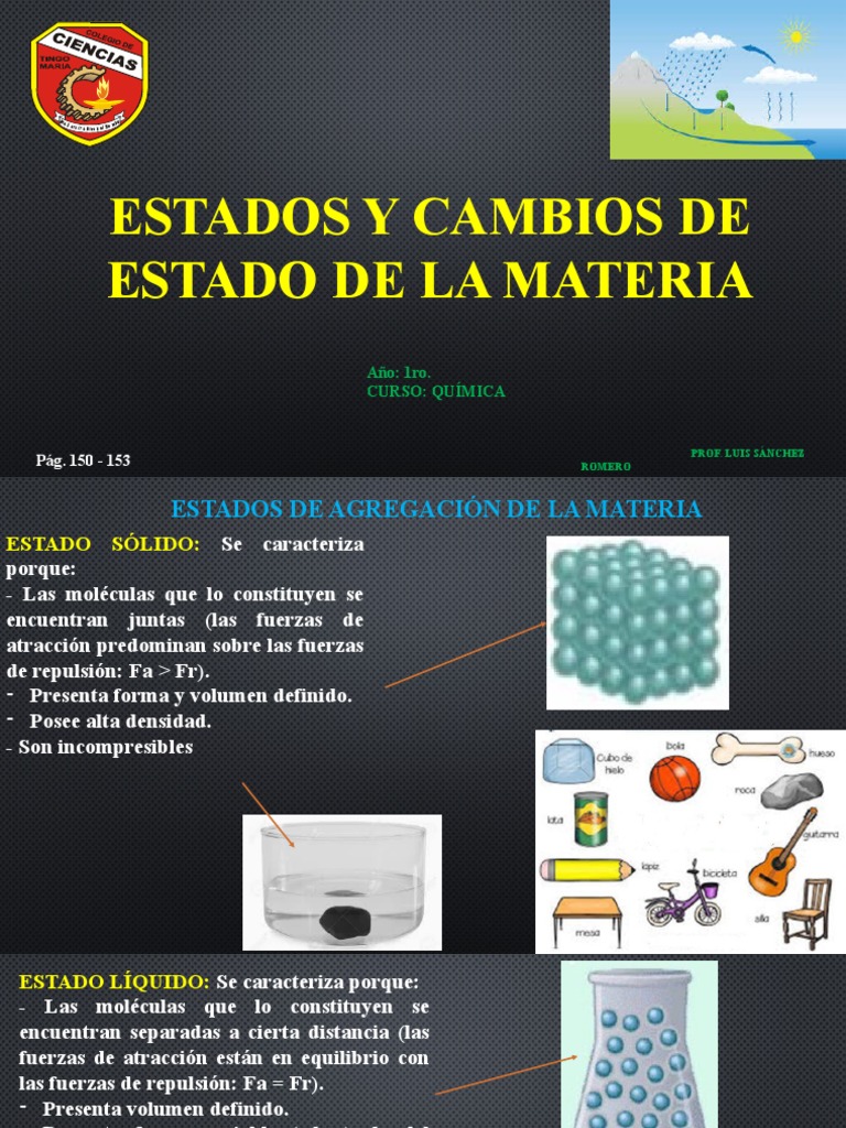 4 Estados y Cambios de Estado de La Materia | PDF