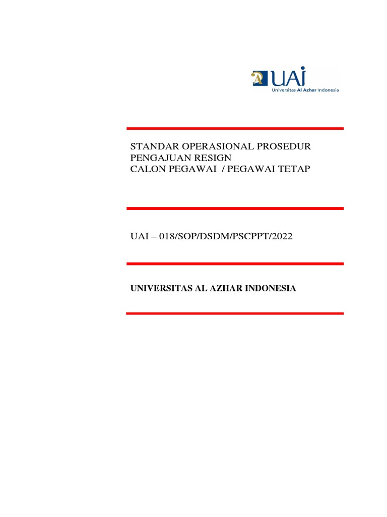 SOP Resign Pegawai UAI | PDF