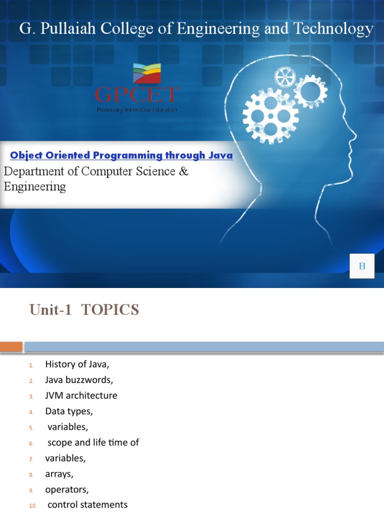 Java Unit 1 Pdf Data Type Integer Computer Science 