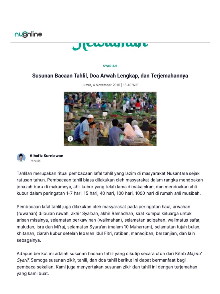 Bacaan Tahlil dan Doa Arwah Lengkap | PDF