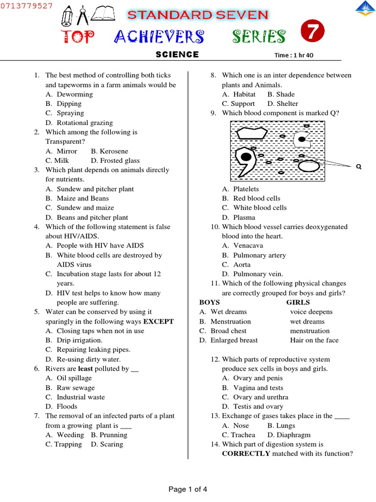 Science-Std 7 | PDF | Blood | Water