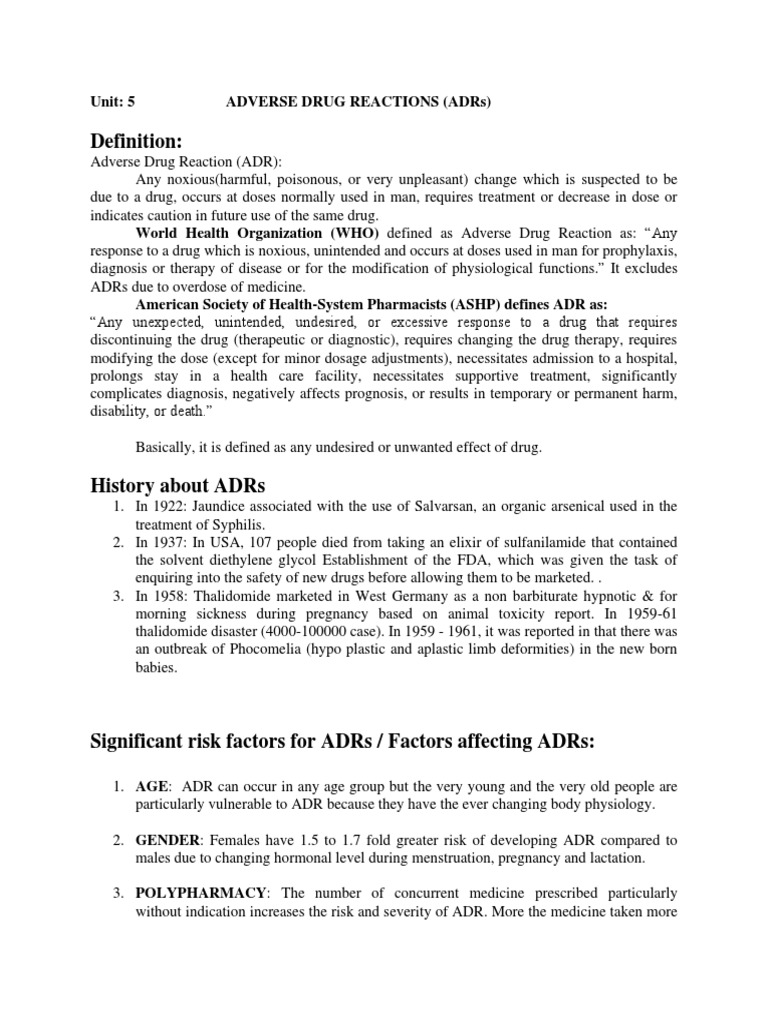 ADR Final1 | PDF | Pharmacovigilance | Allergy