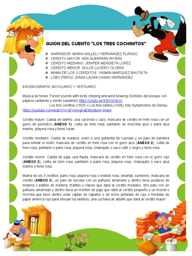 Guion Teatral: Los Tres Cerditos | PDF