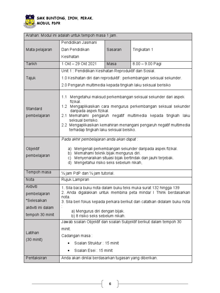 Modul PJPK Tingkatan 1 Siri 4 | PDF