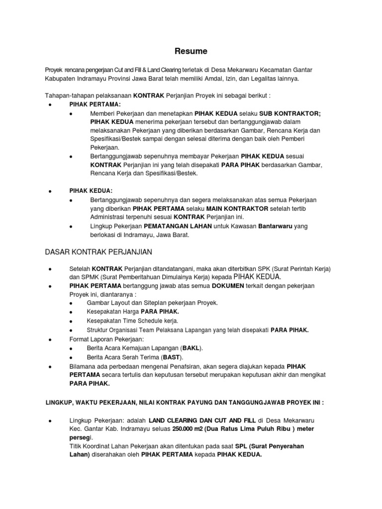 Resume CUT AND FILL PCT | PDF