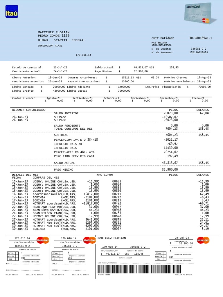 Resumen Mastercard | PDF | Tarjeta de crédito | Interés