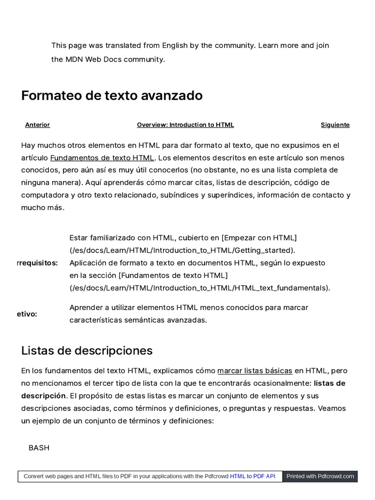 Formateo Avanzado en HTML | PDF | HTML | Red mundial