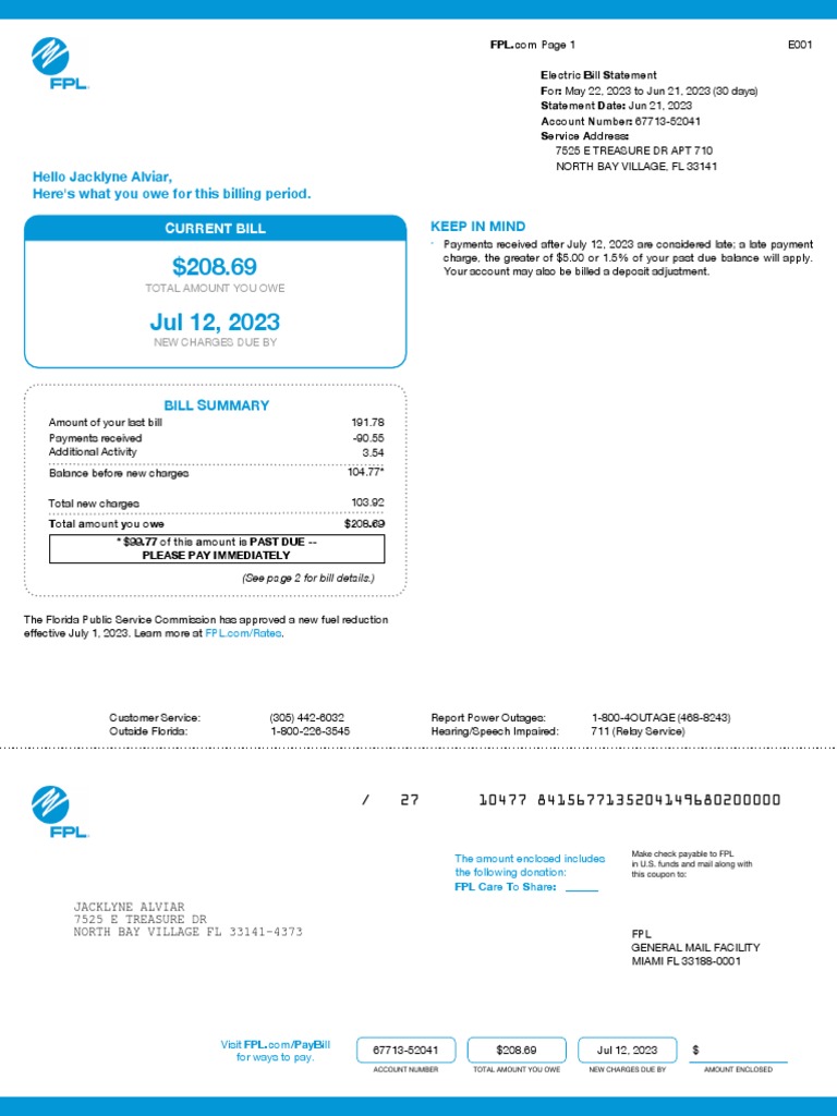Current Bill: Hello Jacklyne Alviar, Here's What You Owe For This ...