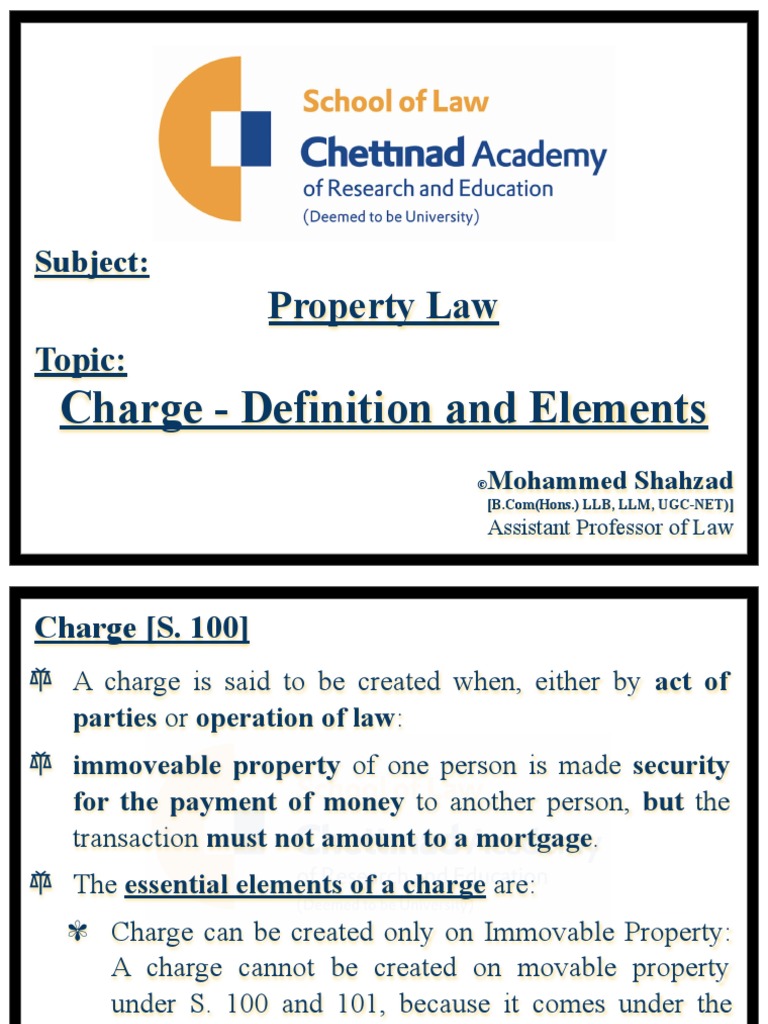 Property Law - Charge - Definition and Elements | PDF