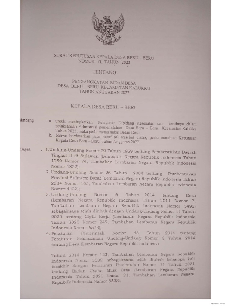 SK Bidan Desa T A 2022 Mw0otr SK Bidan Desa2022 PDF | PDF