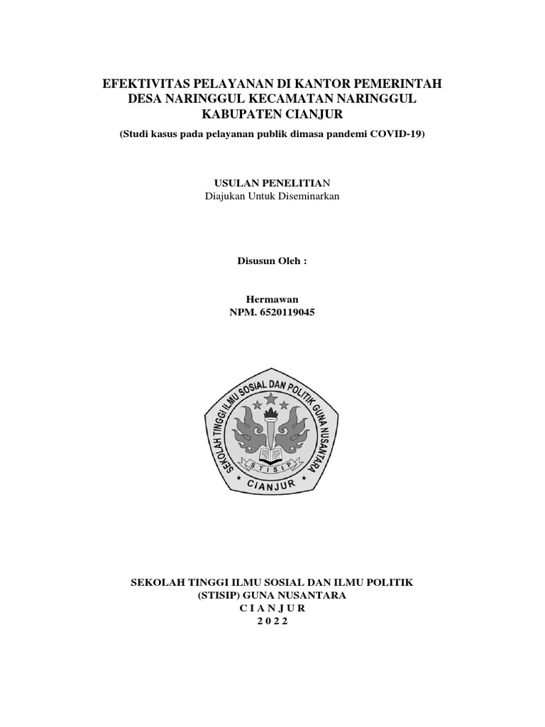 Naskah Seminar Usulan Penelitian | PDF