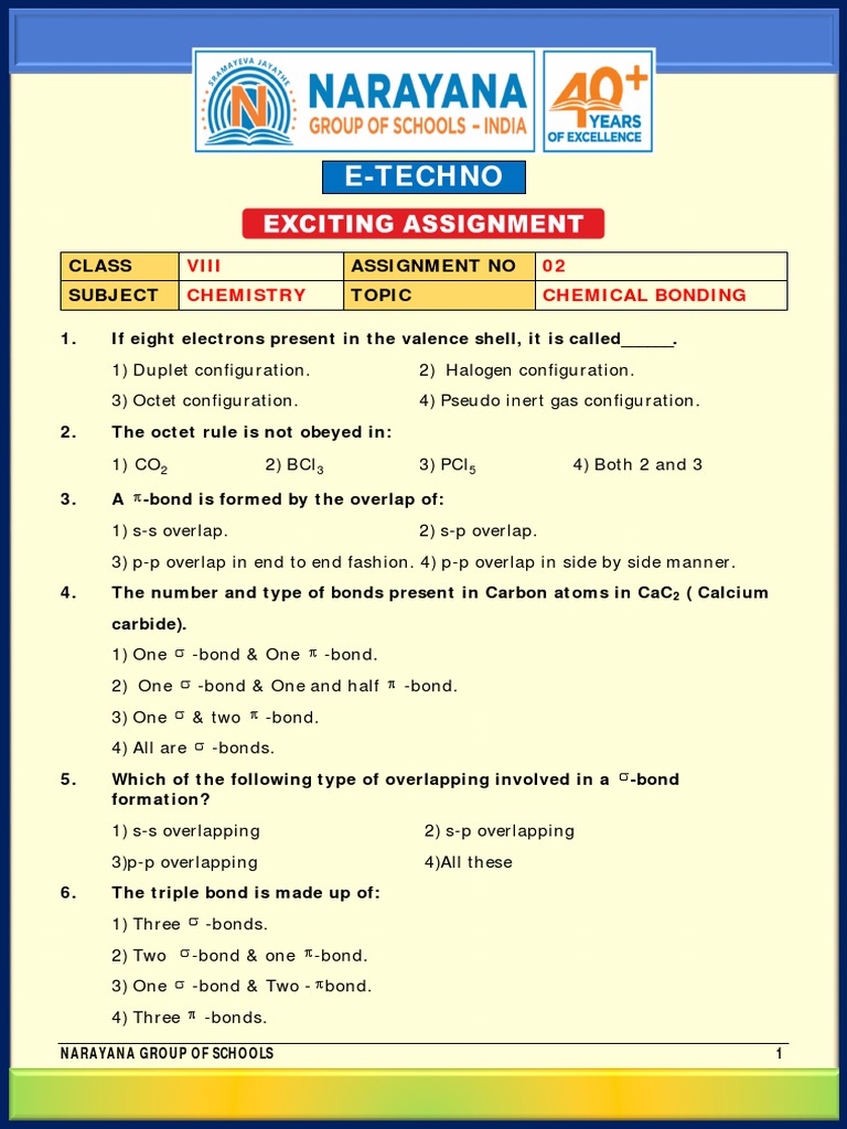 Cbse - Viii - E-Techno - Che - Exciting Assignment-002 | PDF