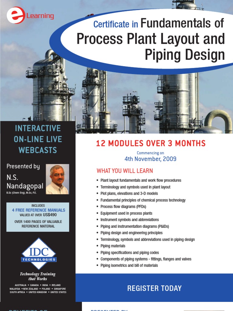 Process Plant Layout & Piping Design Course | PDF | Art | Technology ...