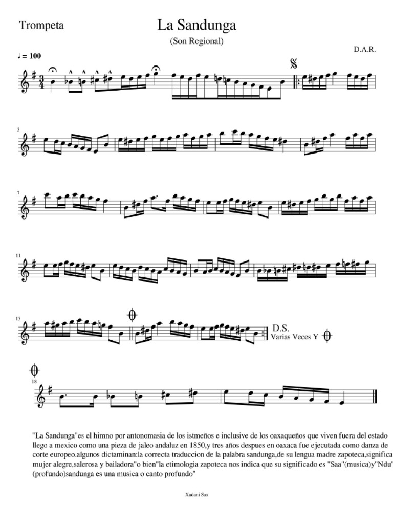 La Sandunga (Trompeta) | PDF