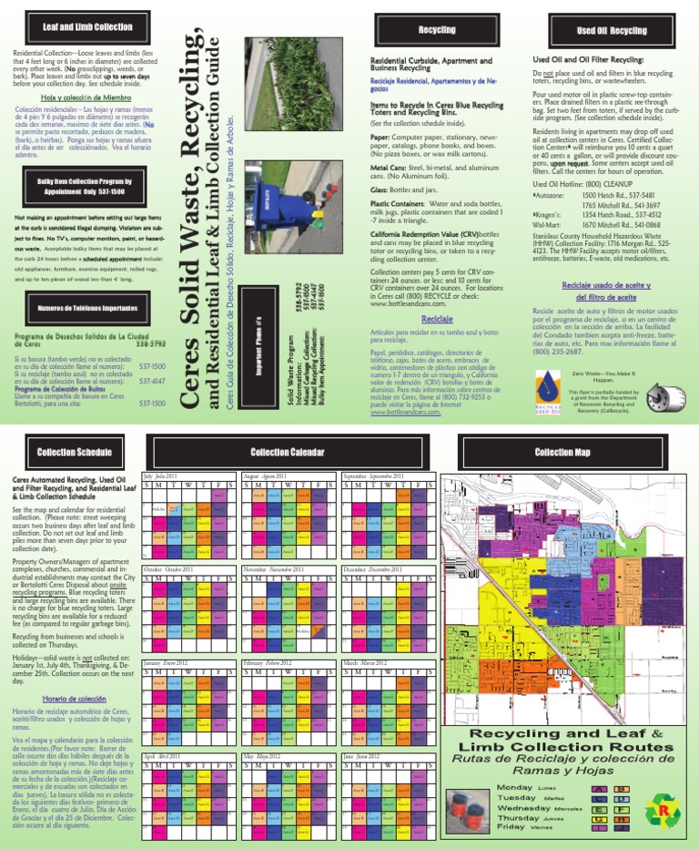 City of Ceres Recycling Schedule and Map | PDF | Recycling | Waste