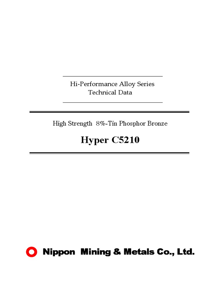 C5210HP Technical Data | PDF | Fatigue (Material) | Deformation ...
