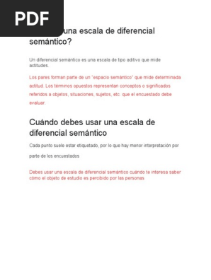 Diferencial Semantico Escala De Diferencial Semantico. Ventajas Y